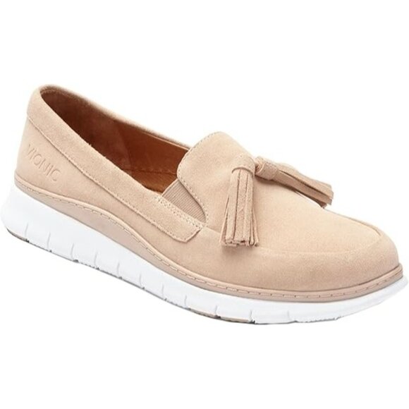 Vionic | Shoes | Vionic Quinn Suede Slipon Loafers With Tassels Beige ...